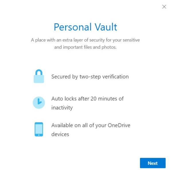 OneDrive Personal Vault rolling