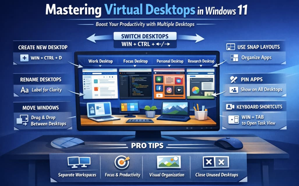 How to Use Virtual Desktops in Windows 11 Like a Pro